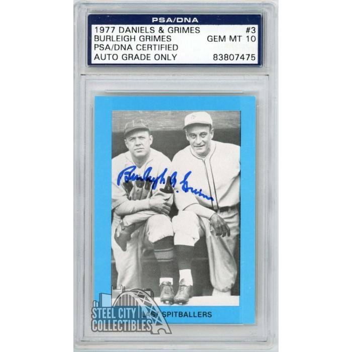 Burleigh Grimes 1977 Daniels & Grimes Last Spitballers Autograph Card ...