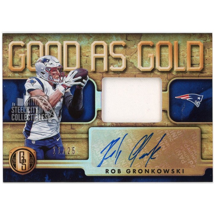 Rob Gronkowski 2019 Panini Gold Standard Good as Gold Patch Autograph ...