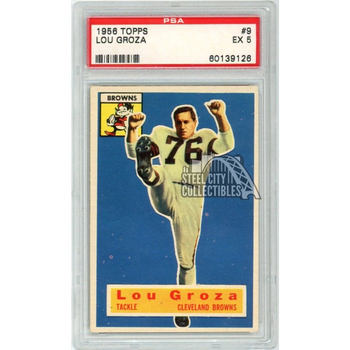 Lou Groza 1956 Topps Football Card #9 PSA 5 | Steel City Collectibles