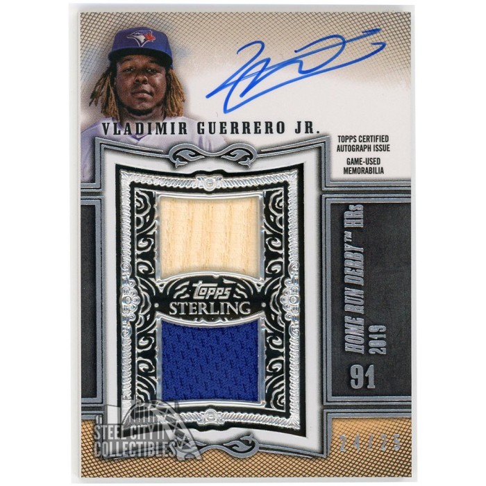 Vladimir Guerrero Jr. 2020 Topps Sterling Swings Patch Auto Card #SWAR ...
