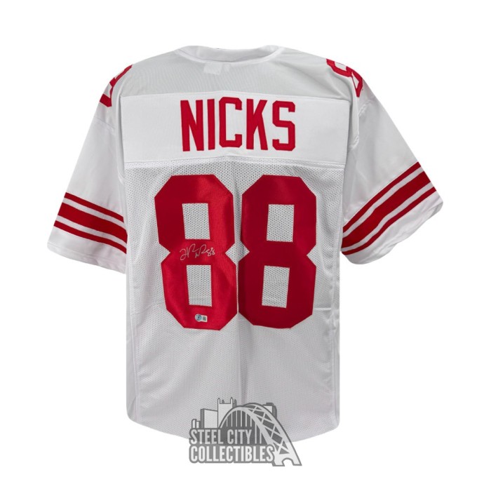Hakeem Nicks Autographed New York White Custom Football Jersey - BAS ...