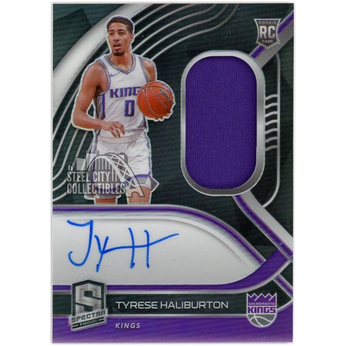 Tyrese Haliburton 2020-21 Panini Spectra Rookie Patch Autograph Card ...