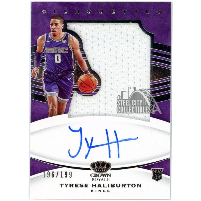 Tyrese Haliburton 2020-21 Panini Crown Royale Silhouettes Rookie Jersey ...