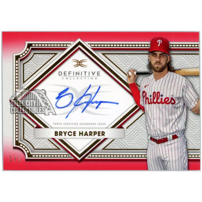 Bryce Harper 2022 Topps Definitive Red Autograph Card #DCA-BH 1/1 ...