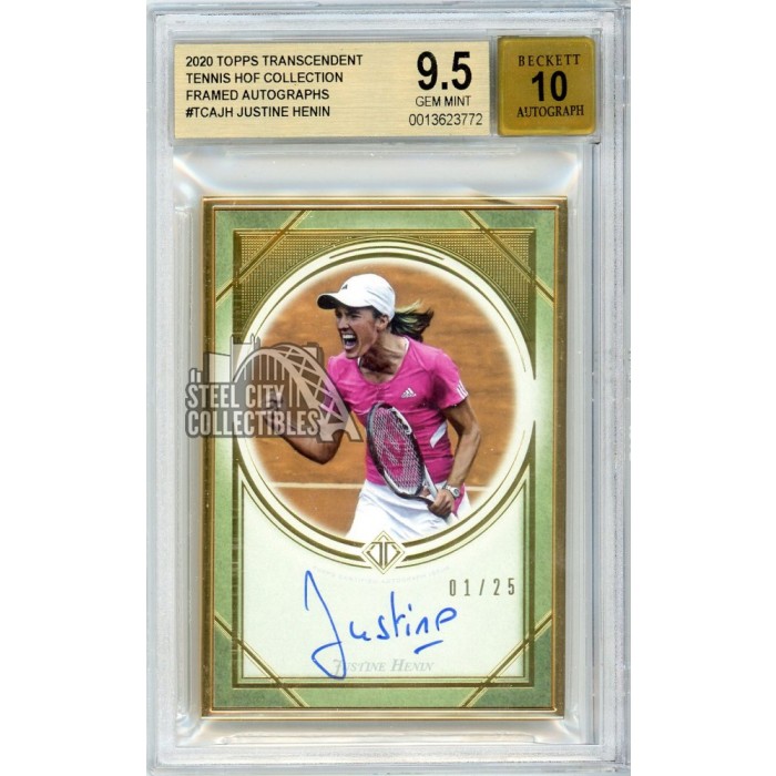 Justine Henin 2020 Topps Transcendent Tennis HOF Autograph Card #TCA-JH ...