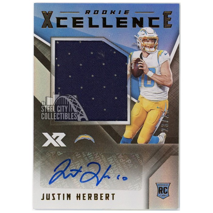 Justin Herbert 2020 Panini XR Rookie Excellence Patch Autograph Card # ...