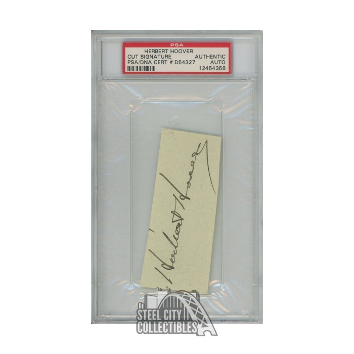 Herbert Hoover Autographed Cut Signature - PSA/DNA | Steel City ...