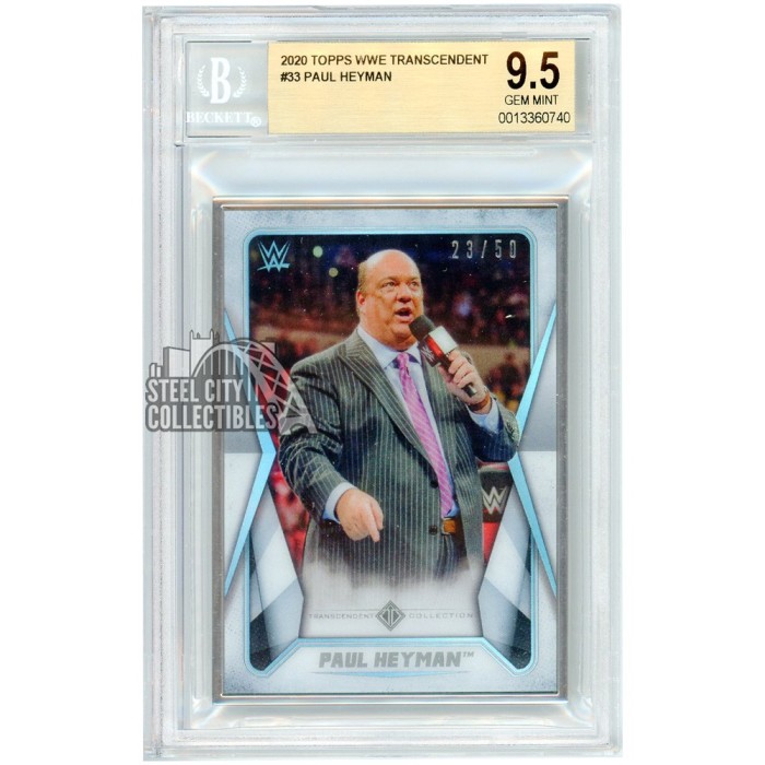 Paul Heyman 2020 Topps Transcendent Card #33 /50 BGS 9.5 | Steel City ...