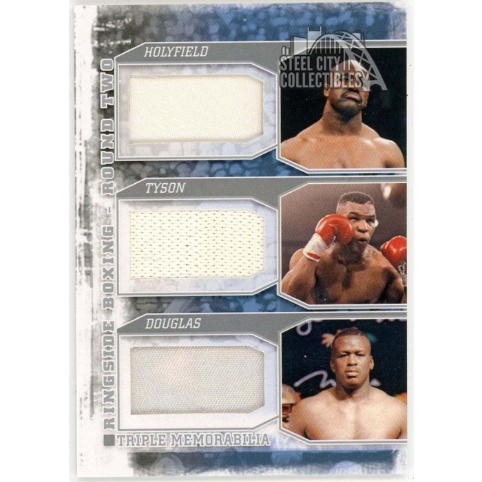 Holyfield Tyson Douglas 2011 ITG Ringside Boxing Silver Trunks Card #TM ...