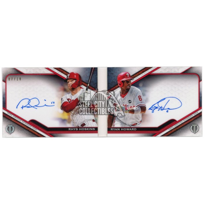 Rhys Hoskins Ryan Howard 2021 Topps Tribute Tandems Dual Autograph ...
