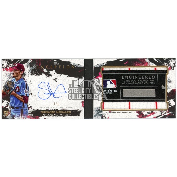 Spencer Howard 2021 Topps Inception Rookie Laundry Tag Patch Autograph ...