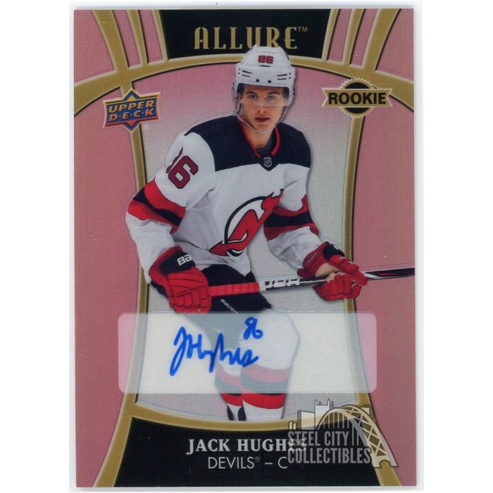 Jack Hughes 2019-20 Upper Deck Allure Pink Diamond Rookie Autograph ...