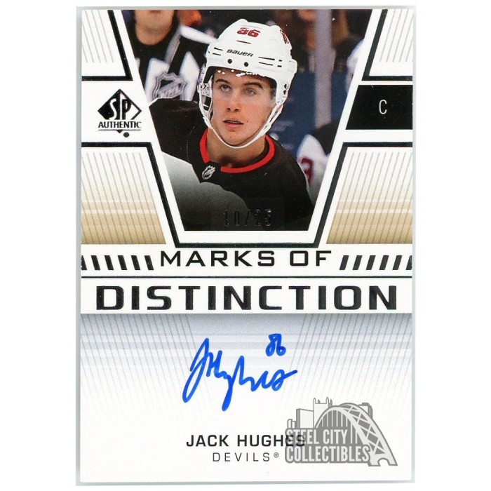 Jack Hughes 2019-20 Upper Deck SP Authentic Marks of Distinction ...
