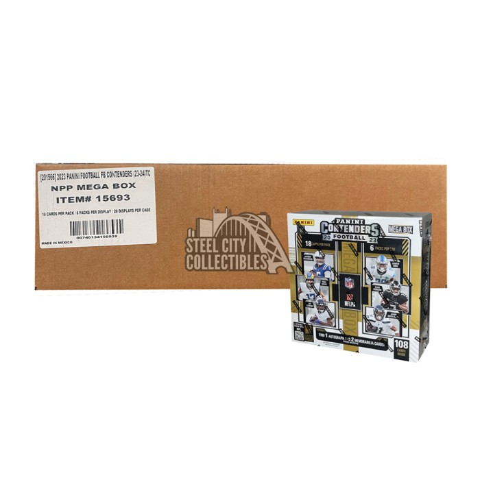 2023 Panini Contenders Football Mega Box 20-Box Case (Teal Parallels ...