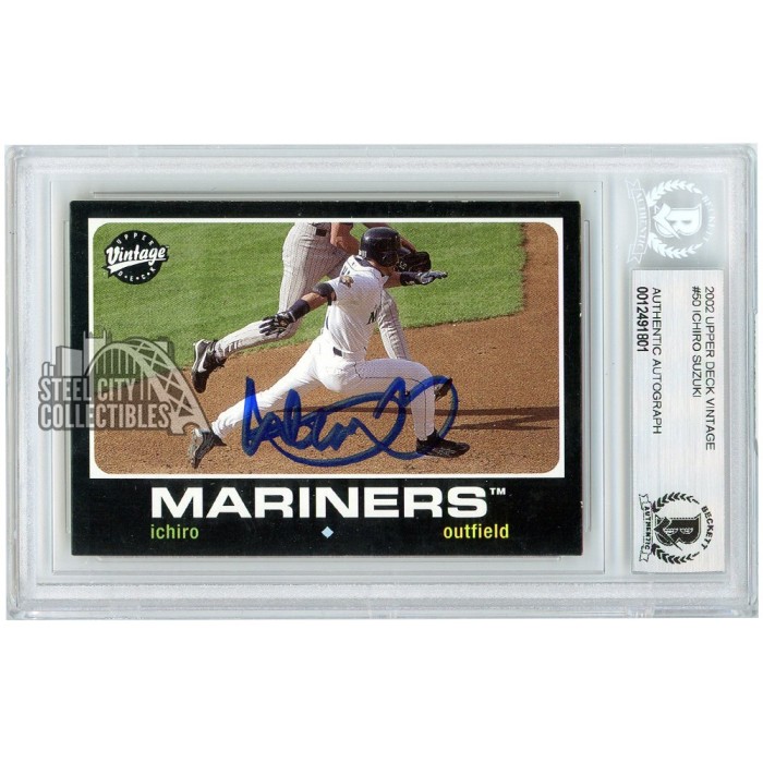 Ichiro Suzuki 2002 Upper Deck Vintage Autograph Card #50 BAS | Steel ...