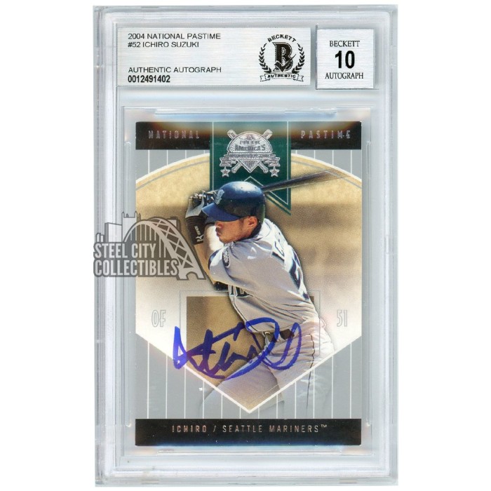 Ichiro Suzuki 2004 Fleer National Pastime Autograph Card #52 BAS 10 ...