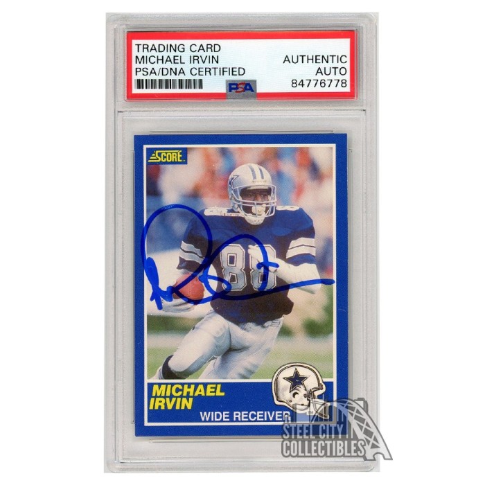 Michael Irvin 1989 Score Autograph Rookie Card #18 PSA/DNA | Steel City ...