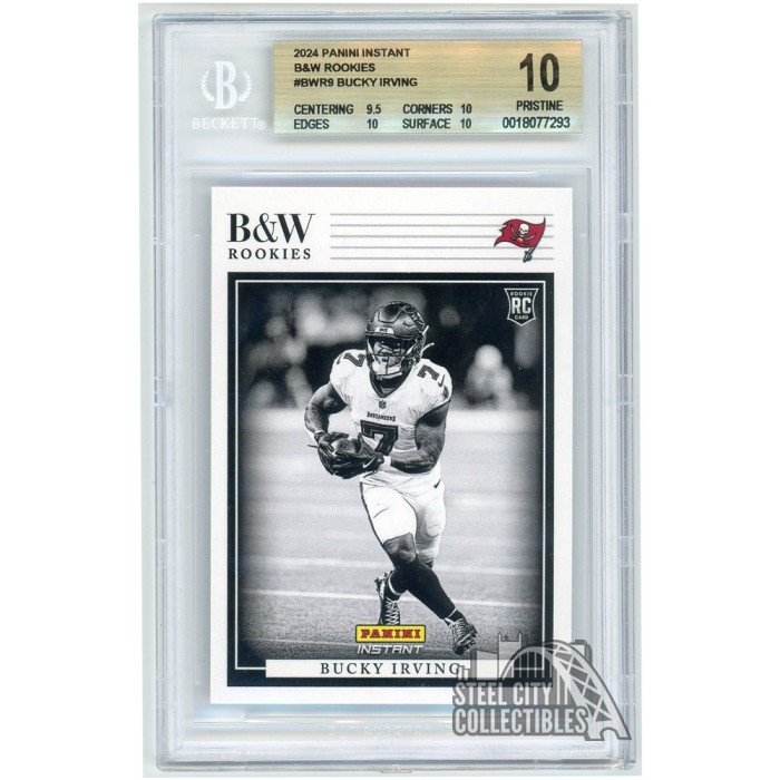 Bucky Irving 2024 Panini Instant B&W Rookies Card #BWR9 BGS 10 Pristine ...