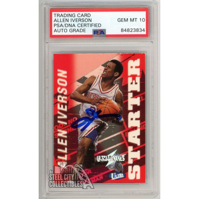 Allen Iverson 1997-98 Fleer Ultra Ultrabilities Autograph Card #2 PSA ...