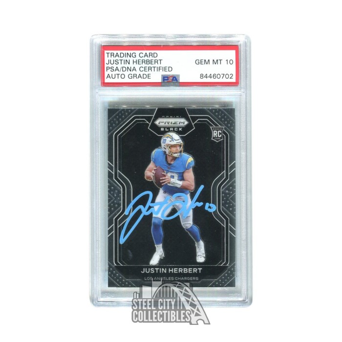 Justin Herbert 2020 Chronicles Prizm Black Rookie Autograph Gem Mint 10 ...