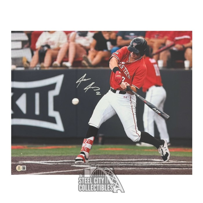 Jace Jung Autographed Texas Tech 16x20 Baseball Photo - BAS | Steel ...