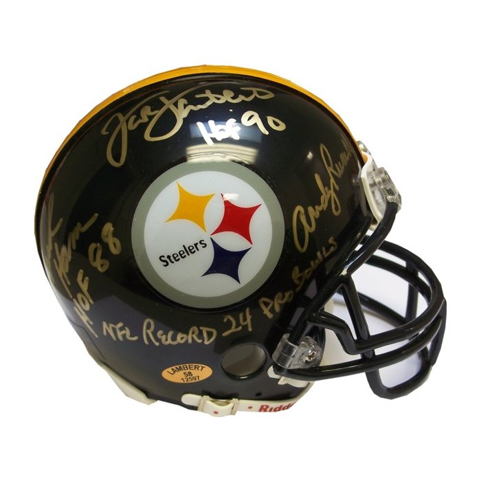 Ham Lambert Russell 24 Pro Bowls Autographed Steelers Mini Football ...