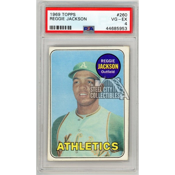 Reggie Jackson 1969 Topps Baseball Rookie Card #260 PSA 4 | Steel City ...