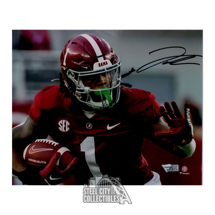 Jahmyr Gibbs Autographed Alabama 8x10 Football Photo - Fanatics | Steel ...