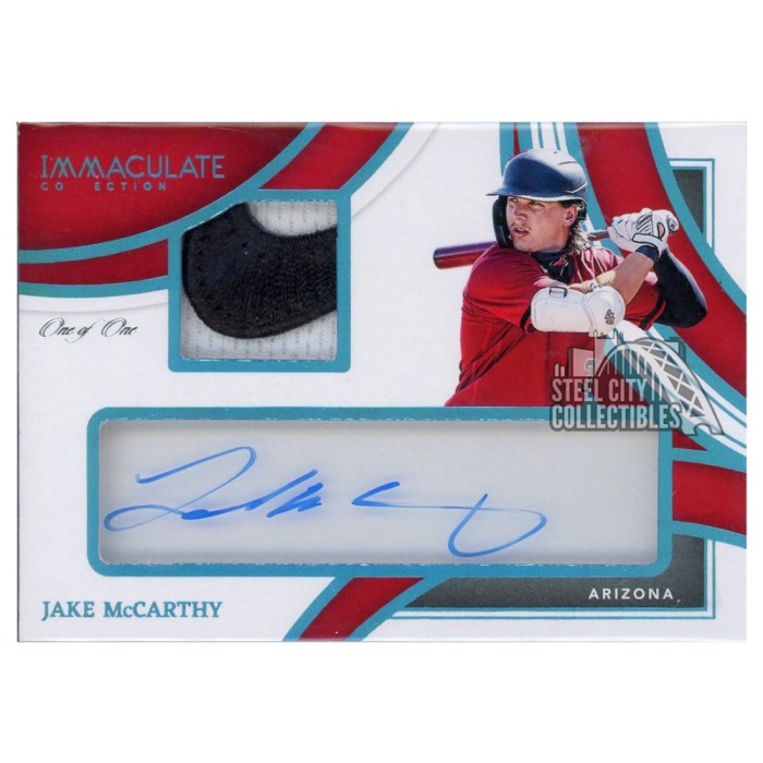 Jake McCarthy 2022 Panini Immaculate Collection Autograph Logo Patch ...