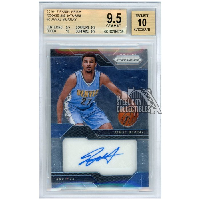 Jamal Murray 2016-17 Panini Prizm Rookie Autograph Card #6 BGS 9.5 Auto ...