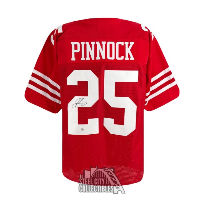 Jason Pinnock Autographed San Francisco Custom Red Football Jersey ...