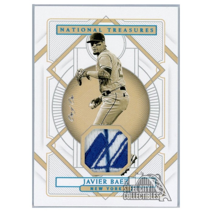 Javier Baez 2021 Panini National Treasures Tag Patch Card #124 1/1 ...