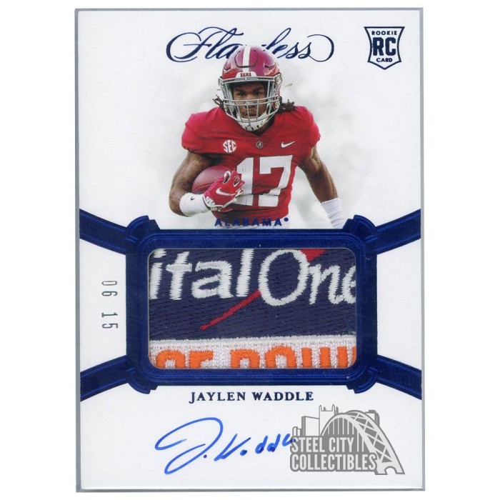 Jaylen Waddle 2021 Panini Flawless Collegiate Autograph Rookie Patch ...