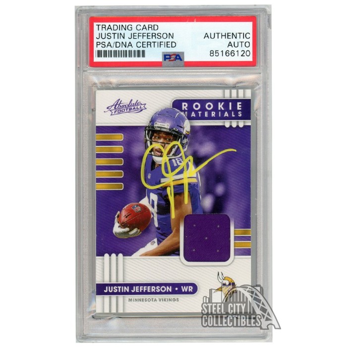 Justin Jefferson 2020 Panini Absolute Rookie Materials Autograph Jersey ...