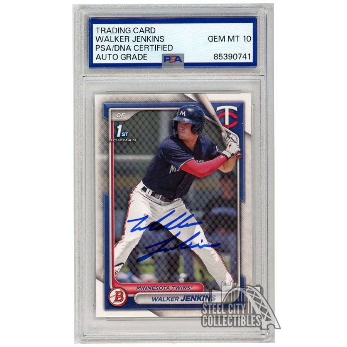 Walker Jenkins 2024 Bowman 1st Autograph Rookie Card #BP-43 PSA/DNA 10 ...