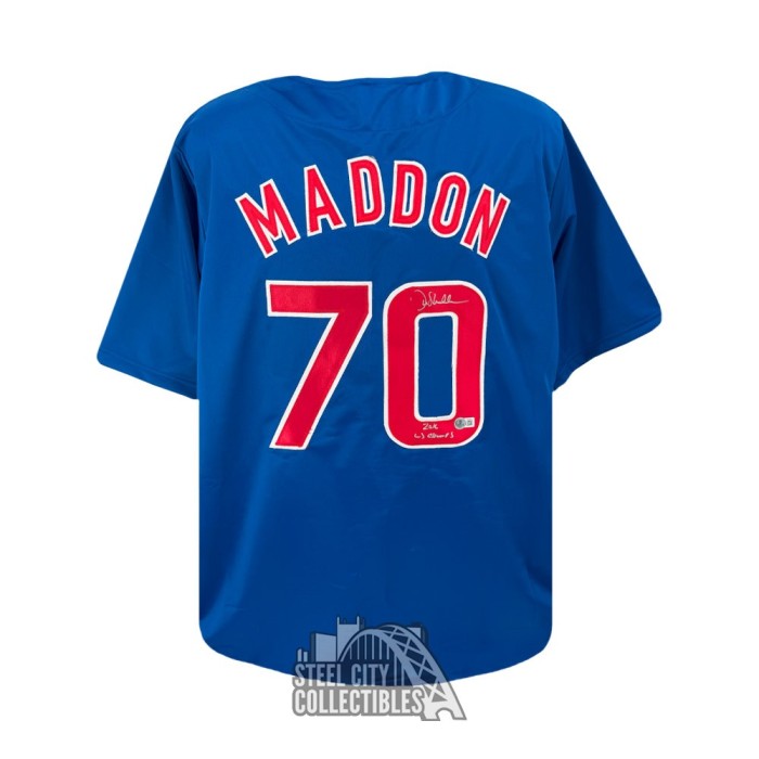 Joe Maddon 2016 WS Champs Autographed Chicago Blue Custom Baseball ...
