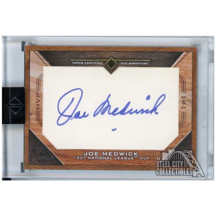 Joe Medwick 2017 Topps Transcendent MVP Cut Autograph Card #MVPC-JM 1/1 ...