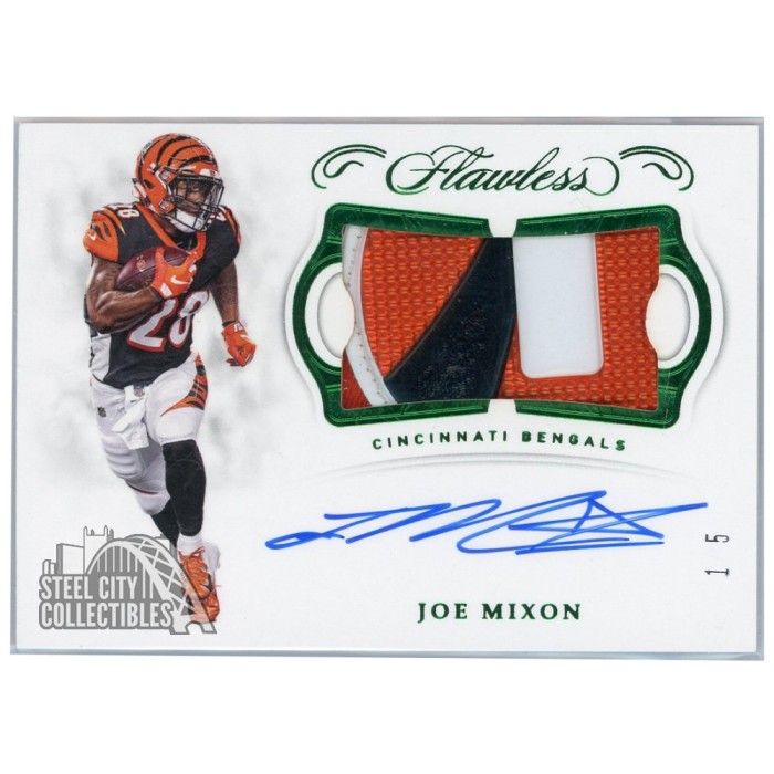 Joe Mixon 2018 Panini Flawless Emerald Autograph Patch Card #PA-JM 1/5 ...