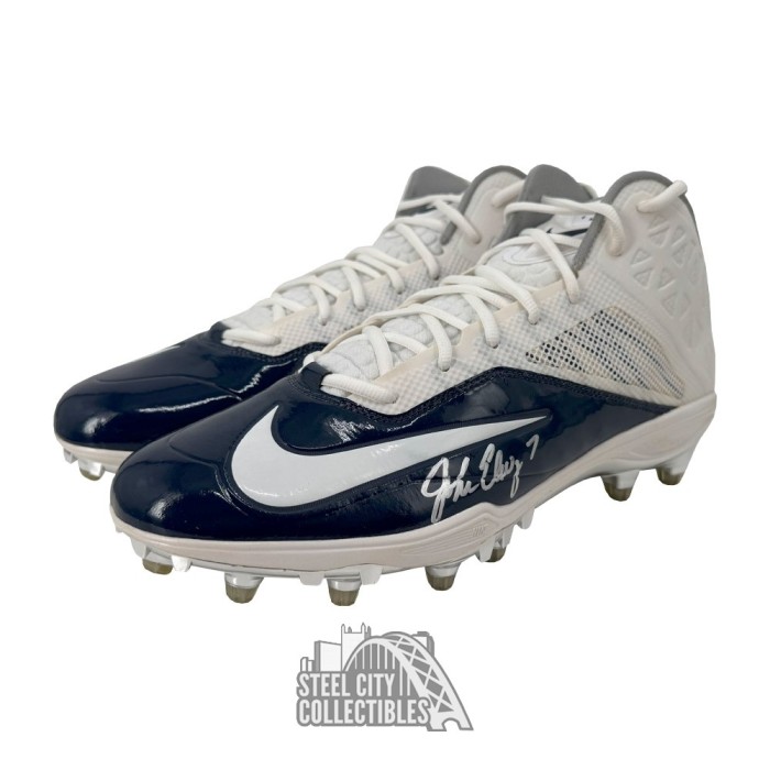 John Elway Autographed Nike Zoom Football Cleats - BAS | Steel City ...