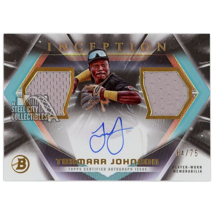 Termarr Johnson 2023 Bowman Inception Dual Jersey Relic Autograph Card ...