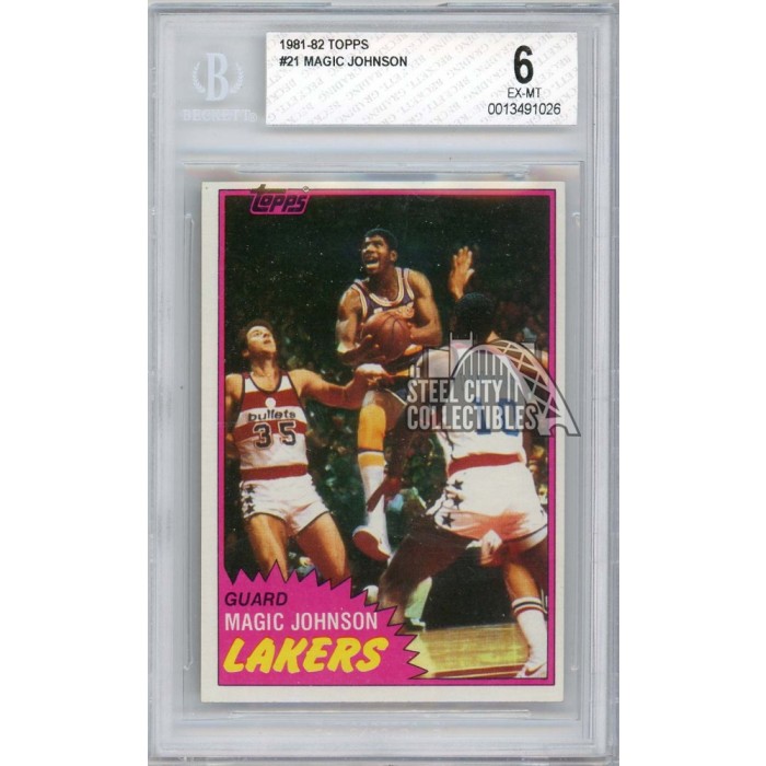 Magic Johnson 1981-82 Topps Basketball Card #21 BGS 6 | Steel City ...