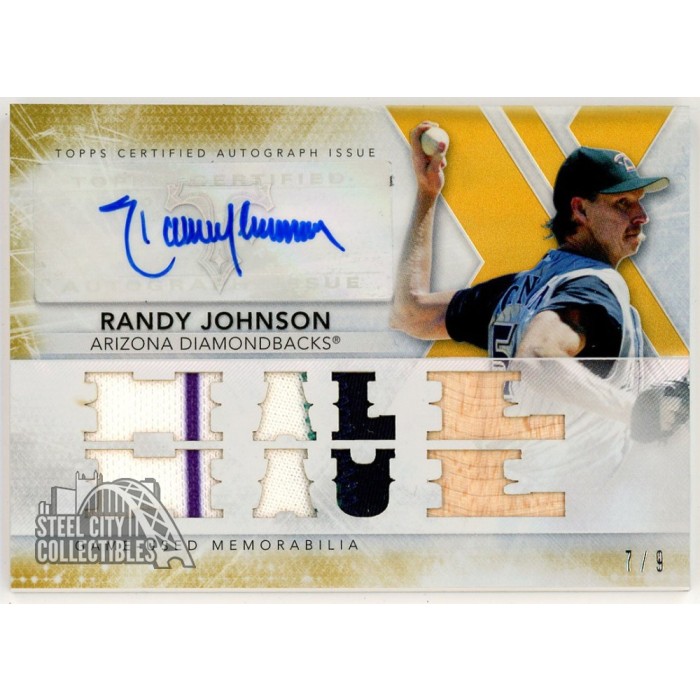 Randy Johnson 2015 Topps Triple Threads Gold Triple Relic Autograph ...