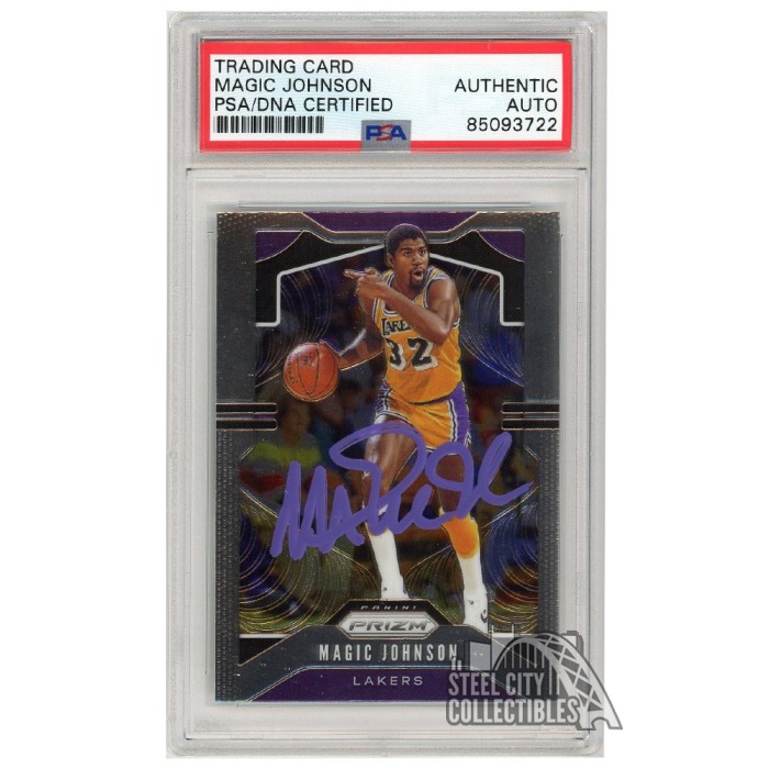 Magic Johnson 2019-20 Panini Prizm Autograph Card #25 PSA/DNA (Purple ...