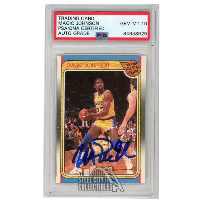 Magic Johnson 1988-89 Fleer All-Star Team Autograph Card #123 PSA/DNA ...