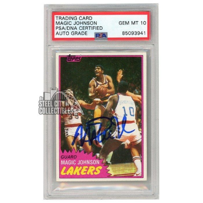 Magic Johnson 1981-82 Topps Autograph Card #21 PSA/DNA 10 | Steel City ...