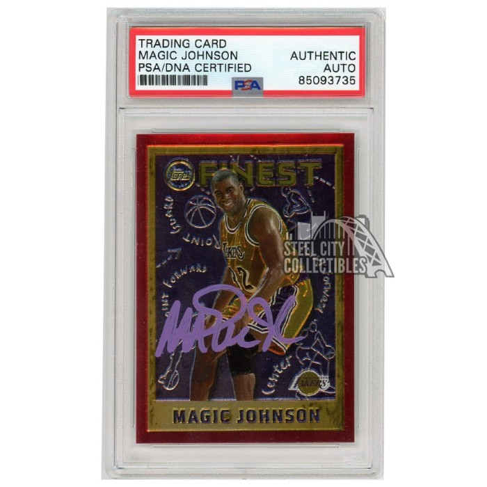 Magic Johnson 1995-96 Topps Finest Autograph Card #252 PSA/DNA (Purple ...