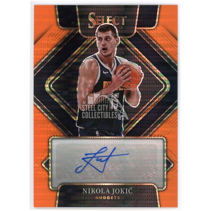 Nikola Jokic 2021-22 Panini Select Orange Pulsar Prizm FOTL Autograph ...