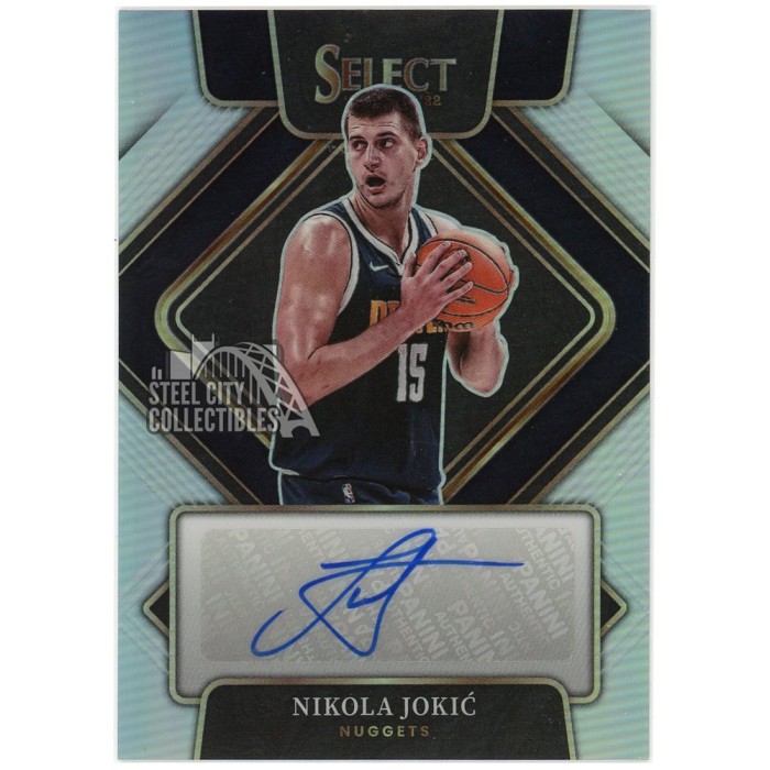 Nikola Jokic 2021-22 Panini Select Silver Autograph Card #SG-NJK 130/ ...