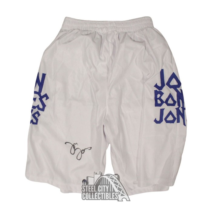 Jon "Bones" Jones Autographed White Shorts - BAS | Steel City Collectibles