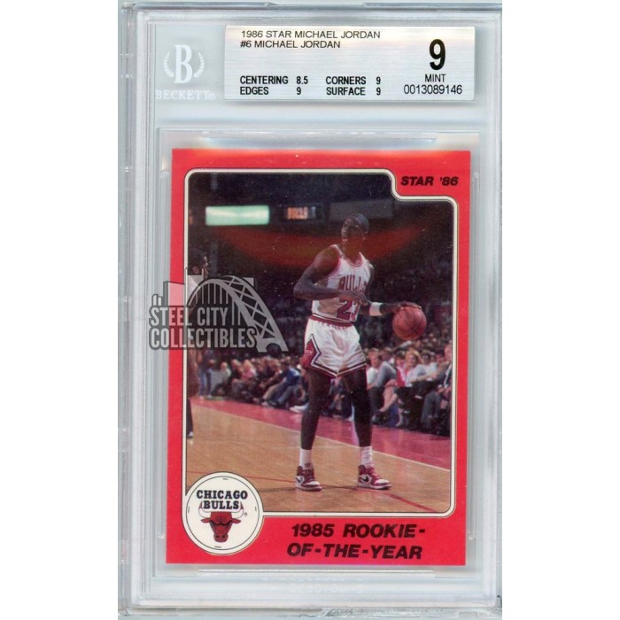 Michael Jordan 1986 Star Basketball 1985 Rookie of the Year Rookie Card ...